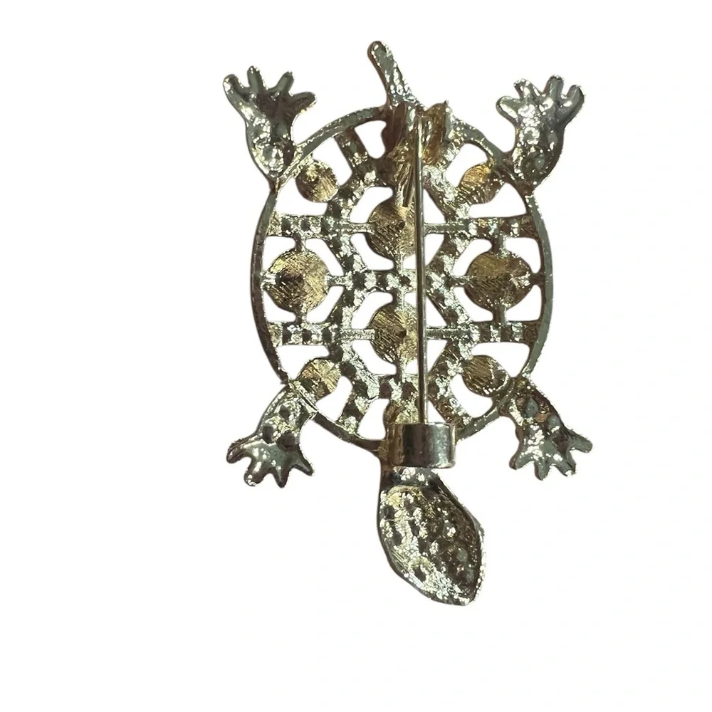 Mint | Jewelry | Red And Gold Turtle Brooch | Poshmark